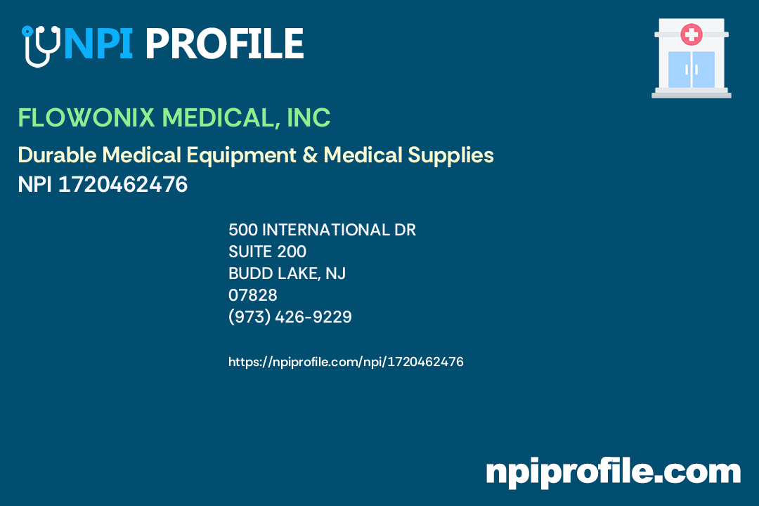 FLOWONIX MEDICAL, INC - NPI 1720462476 - Durable Medical Equipment ...