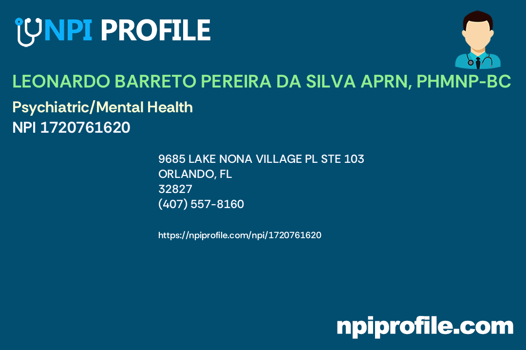 LEONARDO B DA SILVA NP - NPI 1720761620 - Nurse Practitioner in Orlando, FL