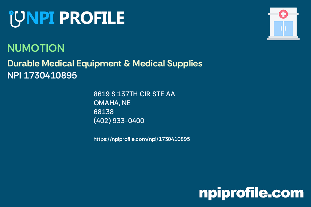 NUMOTION - NPI 1730410895 - Durable Medical Equipment & Medical ...