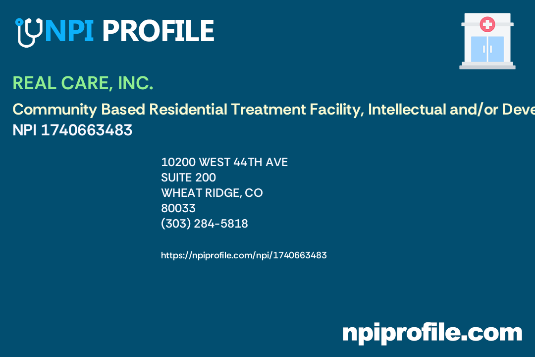 REAL CARE, INC. - NPI 1740663483 - Community Based Residential ...