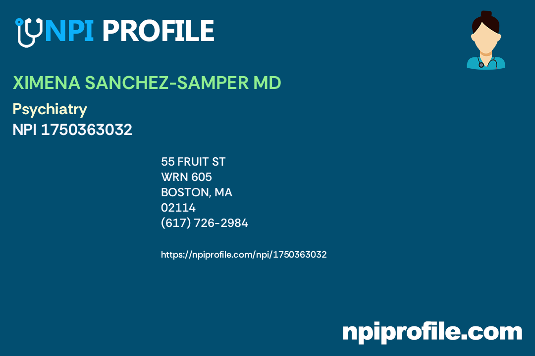 XIMENA SANCHEZ-SAMPER MD - NPI 1750363032 - Psychiatry & Neurology in ...