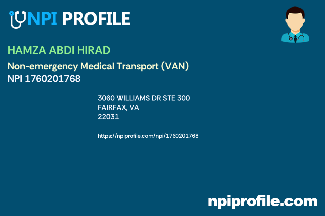 HAMZA ABDI HIRAD - Complete NPI Record 1760201768