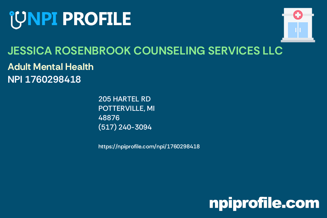 JESSICA ROSENBROOK COUNSELING SERVICES LLC - Complete NPI Record 1760298418