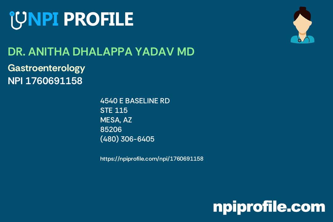 DR. ANITHA DHALAPPA YADAV MD - NPI 1760691158 - Internal Medicine in ...