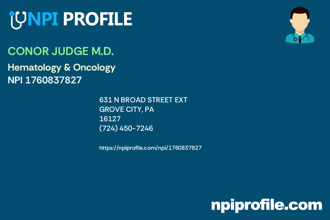CONOR JUDGE M.D. - NPI 1760837827 - Internal Medicine in Allentown, PA