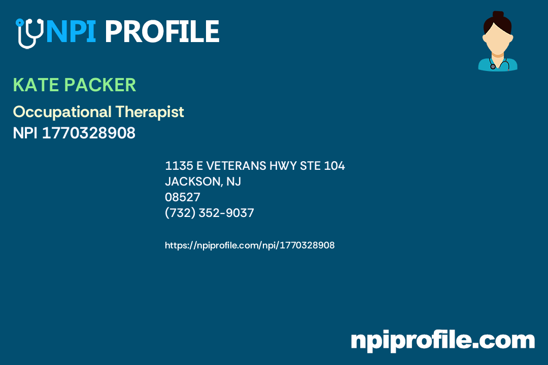 KATE PACKER - NPI 1770328908 - Occupational Therapist in Jackson, NJ