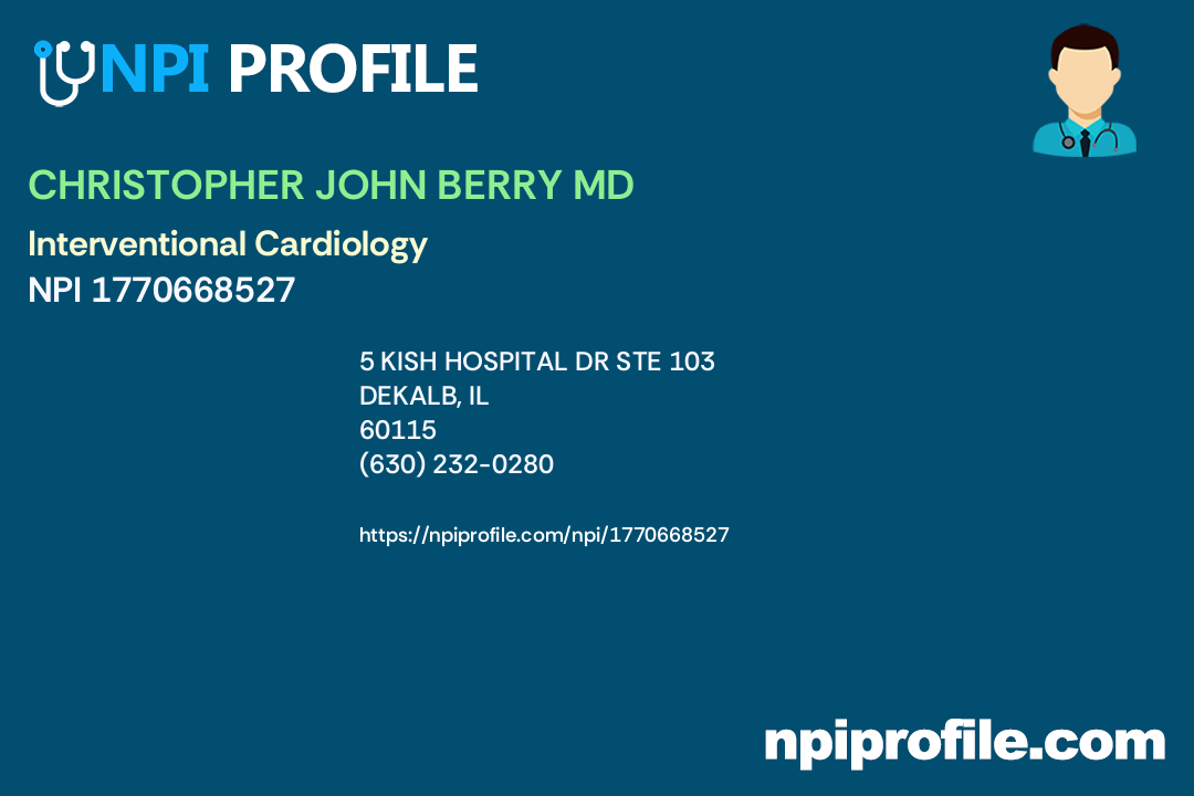 CHRISTOPHER JOHN BERRY MD - NPI 1770668527 - Internal Medicine in ...