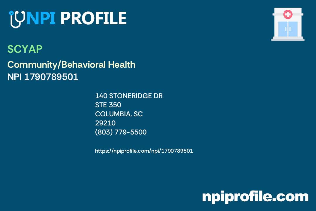 SCYAP - NPI 1790789501 - Community/Behavioral Health in Columbia, SC