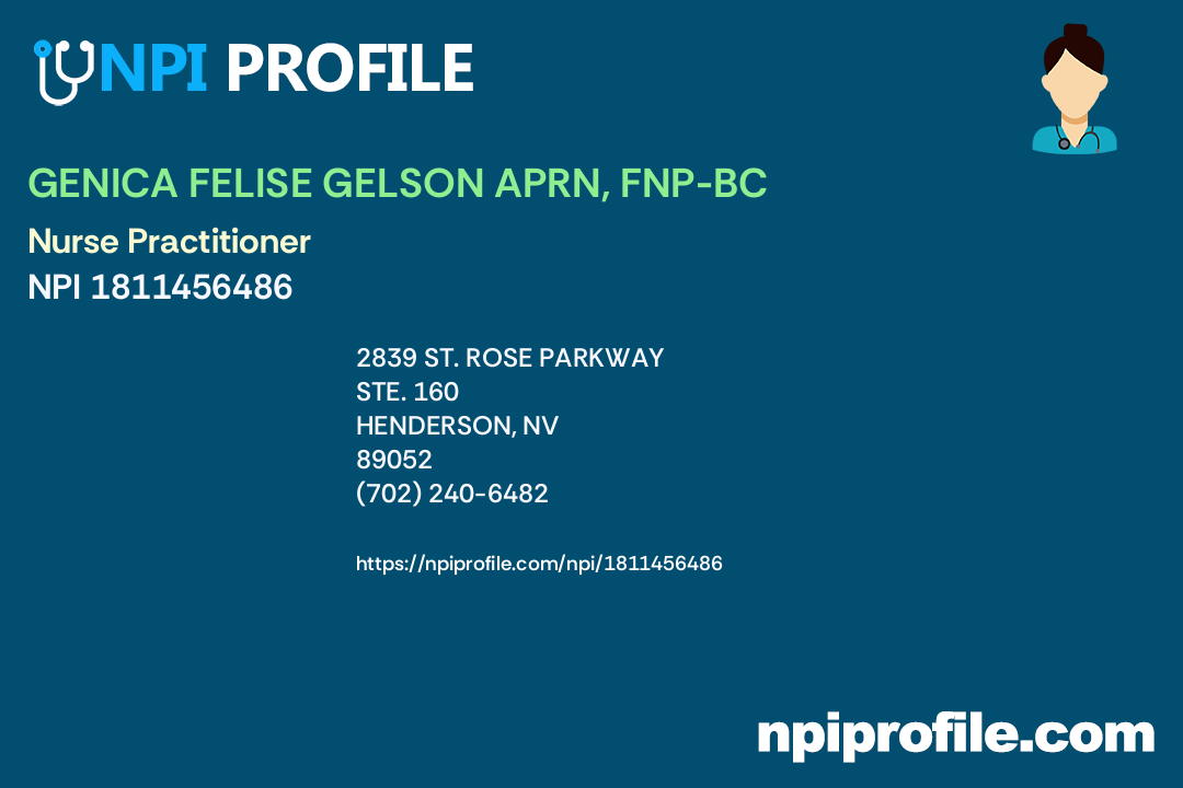 GENICA FELISE GELSON APRN, FNP-BC - NPI 1811456486 - Nurse Practitioner ...
