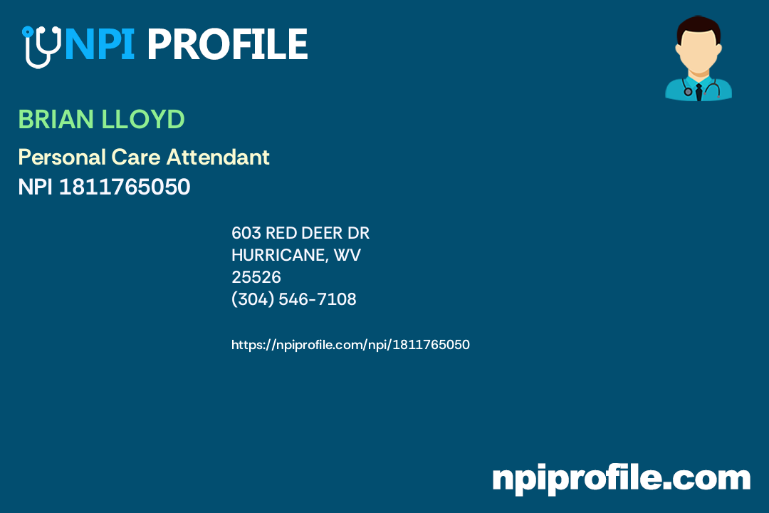 BRIAN LLOYD - NPI 1811765050 - Technician in Hurricane, WV