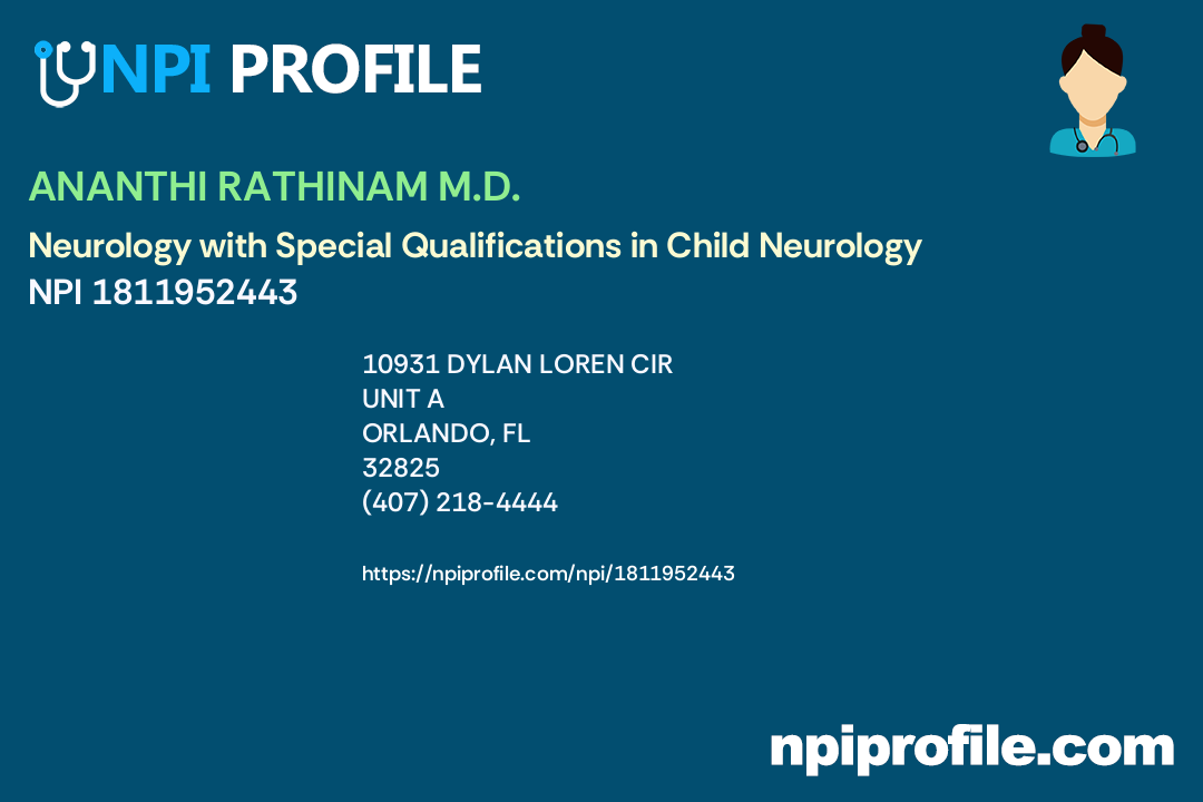 ANANTHI RATHINAM M.D. - NPI 1811952443 - Psychiatry & Neurology in ...