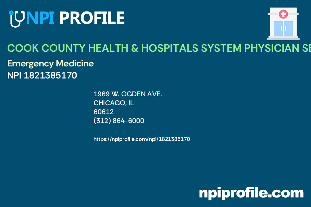 COOK COUNTY HEALTH & HOSPITALS SYSTEM PHYSICIAN SERVICES - NPI ...