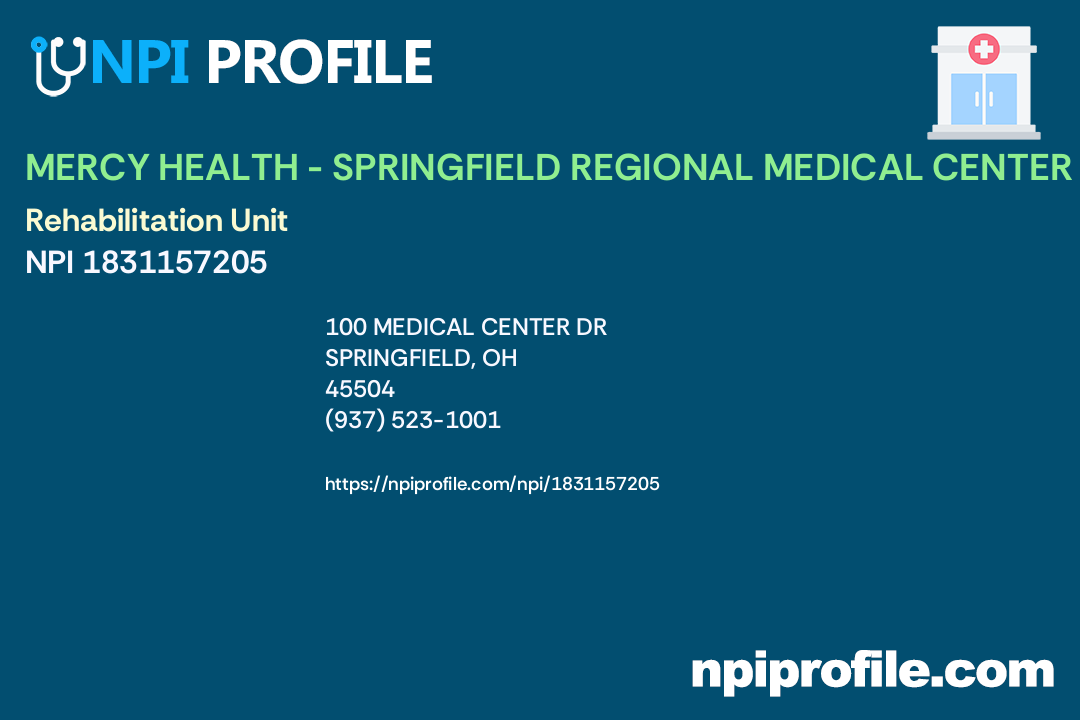 MERCY HEALTH - SPRINGFIELD REGIONAL MEDICAL CENTER - NPI 1831157205 ...