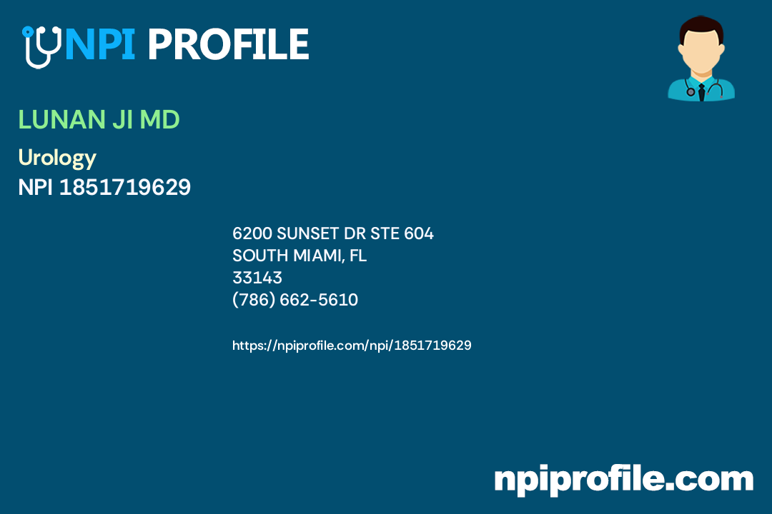 LUNAN JI MD - NPI 1851719629 - Urology in South Miami, FL