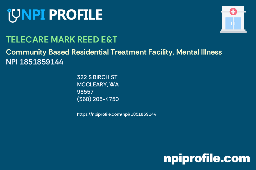TELECARE MARK REED E&T - NPI 1851859144 - Community Based Residential ...