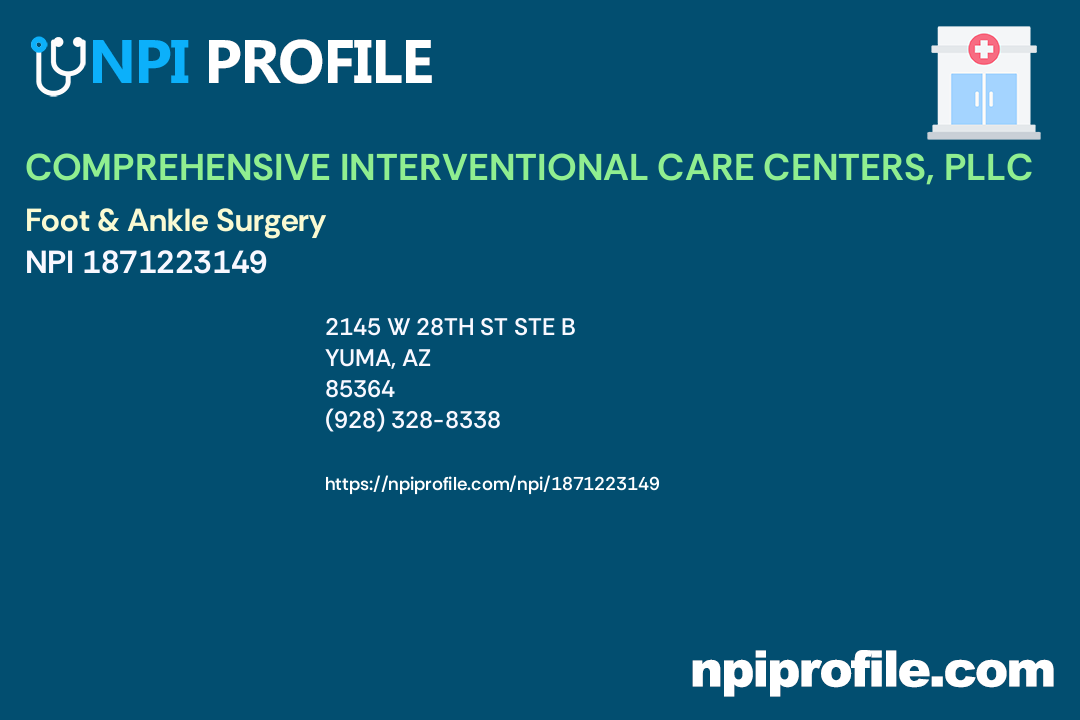 COMPREHENSIVE INTERVENTIONAL CARE CENTERS, PLLC - NPI 1871223149 ...