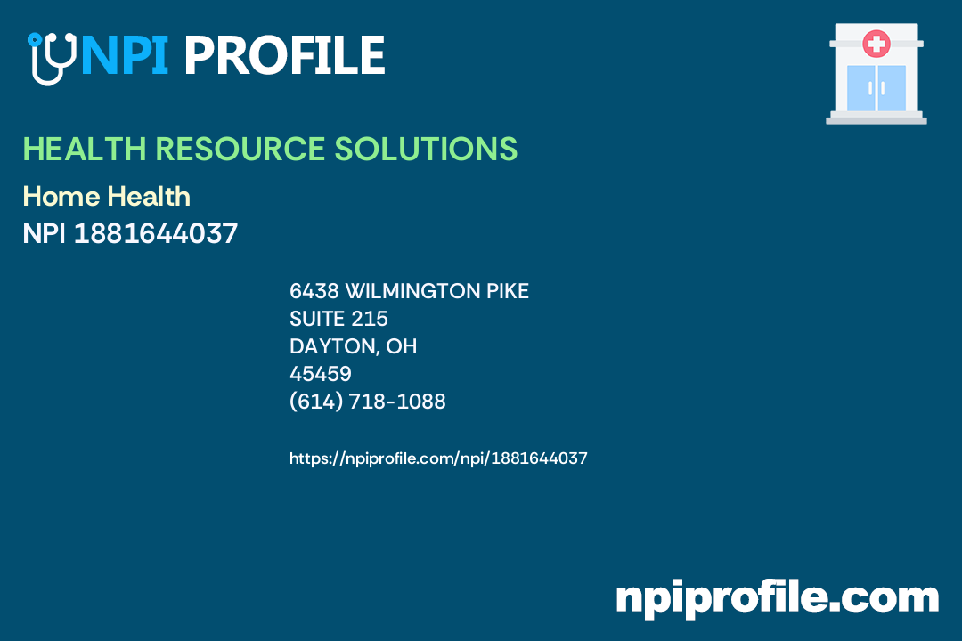 HEALTH RESOURCE SOLUTIONS - NPI 1881644037 - Home Health in Dayton, OH