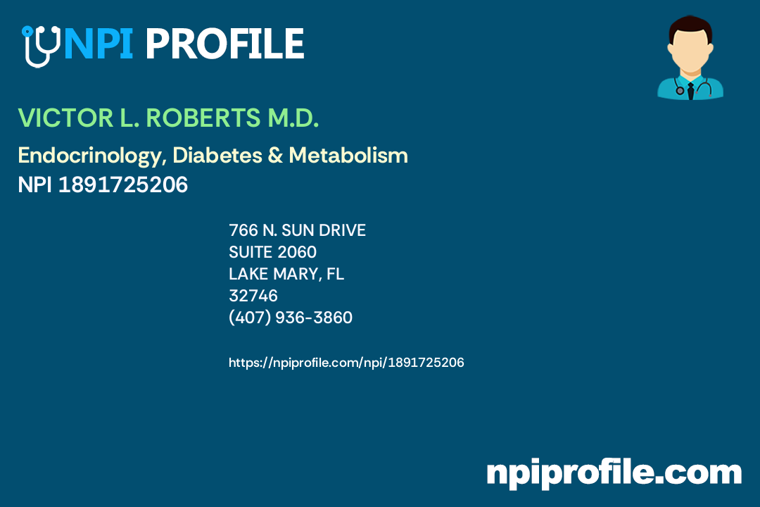 VICTOR L. ROBERTS M.D. - NPI 1891725206 - Internal Medicine in Lake ...