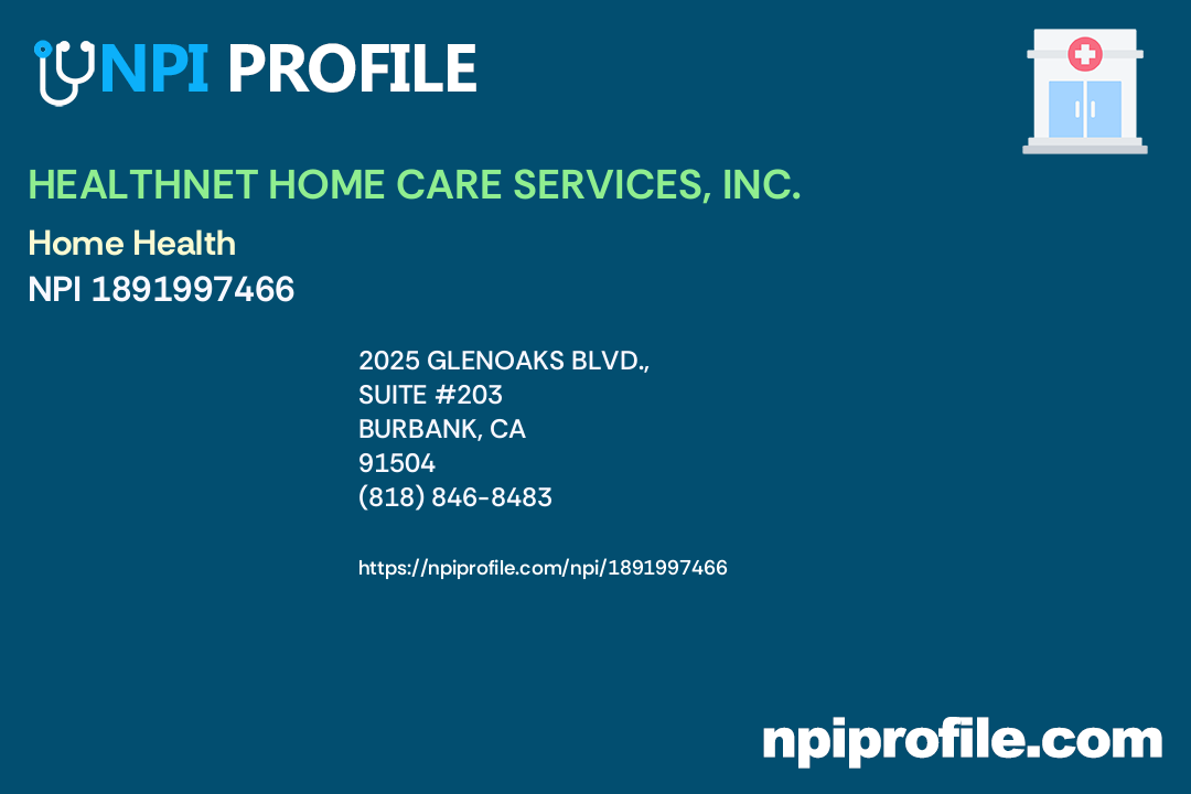 HEALTHNET HOME CARE SERVICES, INC. - NPI 1891997466 - Home Health in ...