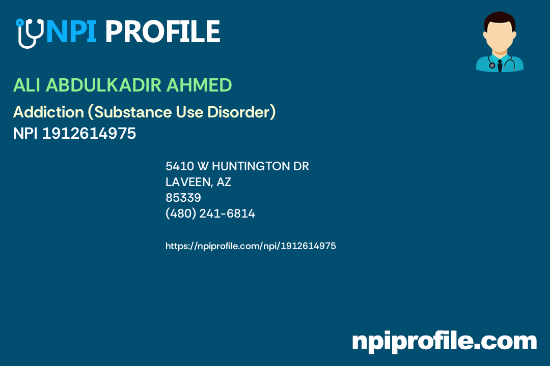 ALI ABDULKADIR AHMED - NPI 1912614975 - Counselor in Laveen, AZ