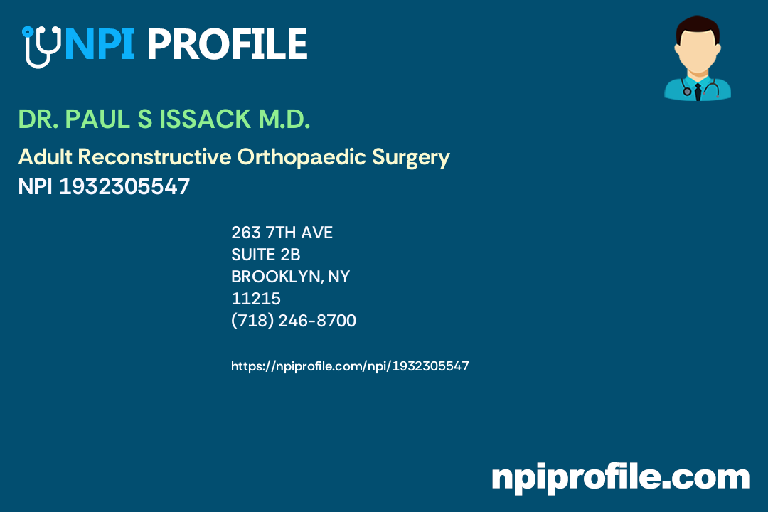 DR. PAUL S ISSACK M.D. - Prescription History