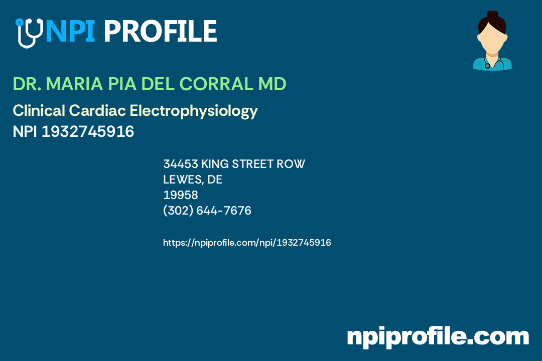 DR. MARIA PIA DEL CORRAL MD - NPI 1932745916 - Internal Medicine in ...