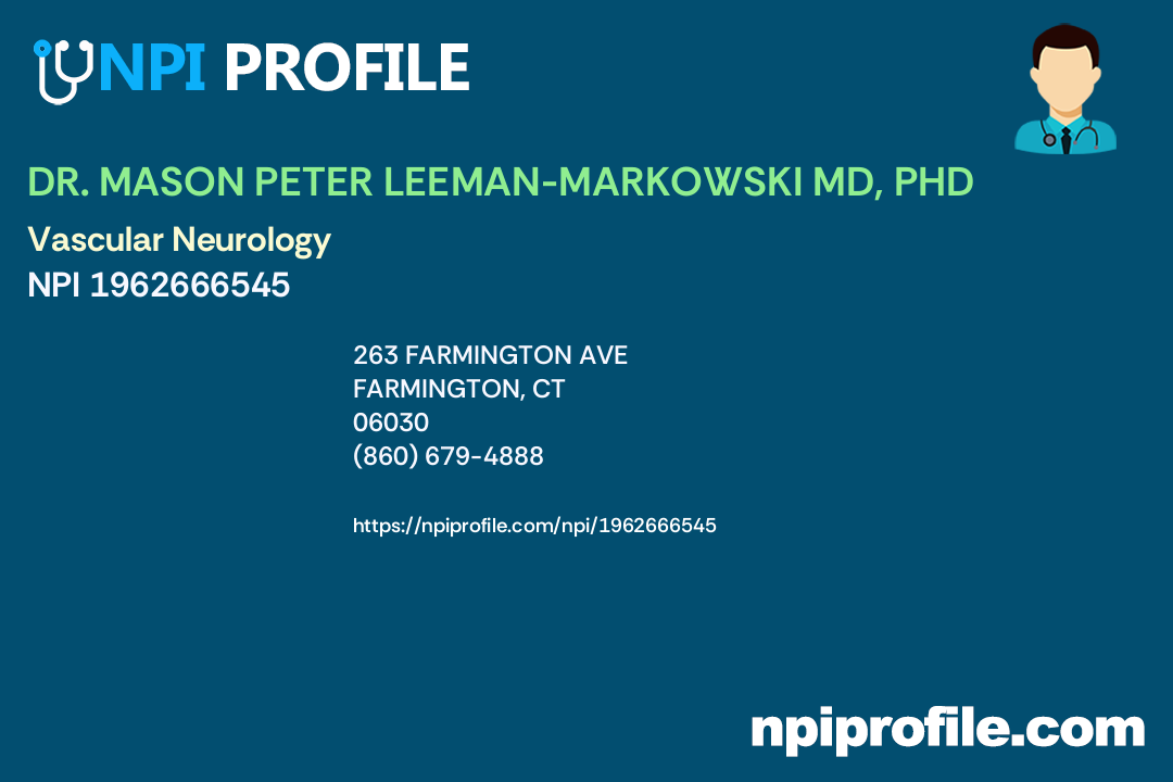 DR. MASON PETER LEEMAN-MARKOWSKI MD, PHD - NPI 1962666545 - Psychiatry ...