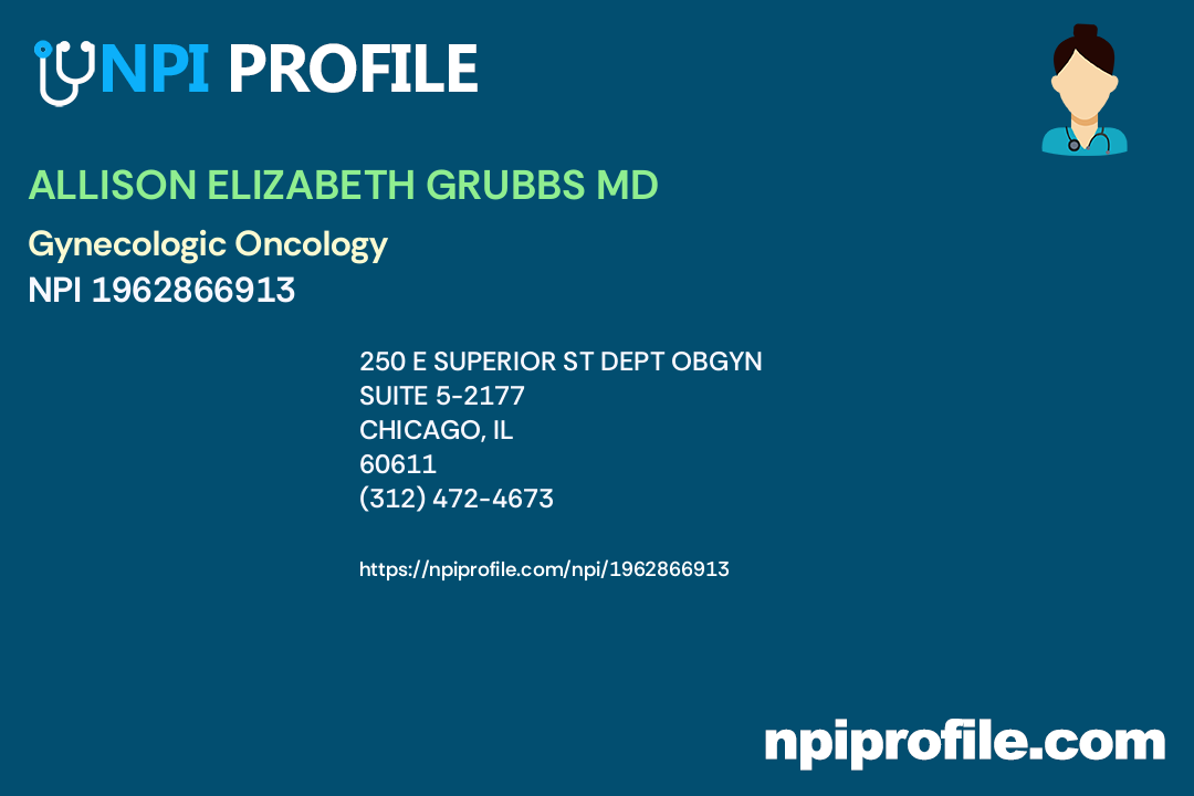 ALLISON ELIZABETH GRUBBS MD - NPI 1962866913 - Obstetrics & Gynecology ...