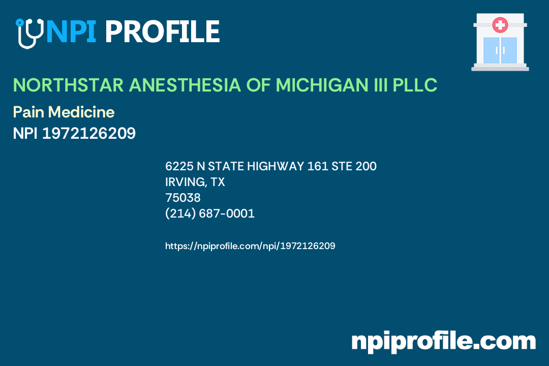 NORTHSTAR ANESTHESIA OF MICHIGAN III PLLC - Accepted Health Plans and ...