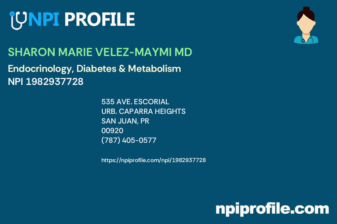 SHARON MARIE VELEZ-MAYMI MD - NPI 1982937728 - Internal Medicine in San ...