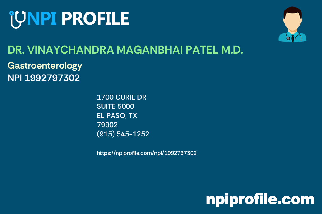 DR. VINAYCHANDRA MAGANBHAI PATEL M.D. - NPI 1992797302 - Internal ...