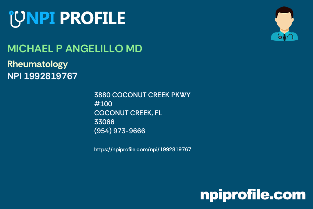 MICHAEL P ANGELILLO MD - NPI 1992819767 - Internal Medicine in Coconut ...