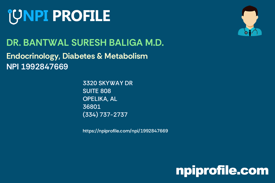 DR. BANTWAL SURESH BALIGA M.D. - NPI 1992847669 - Internal Medicine in ...